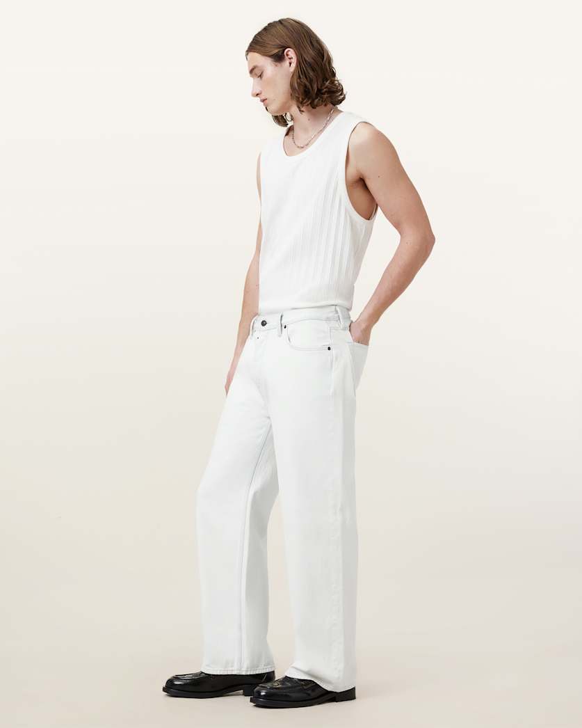 Lenny Loose Fit Wide Leg Denim Jeans BLEACH WHITE | ALLSAINTS